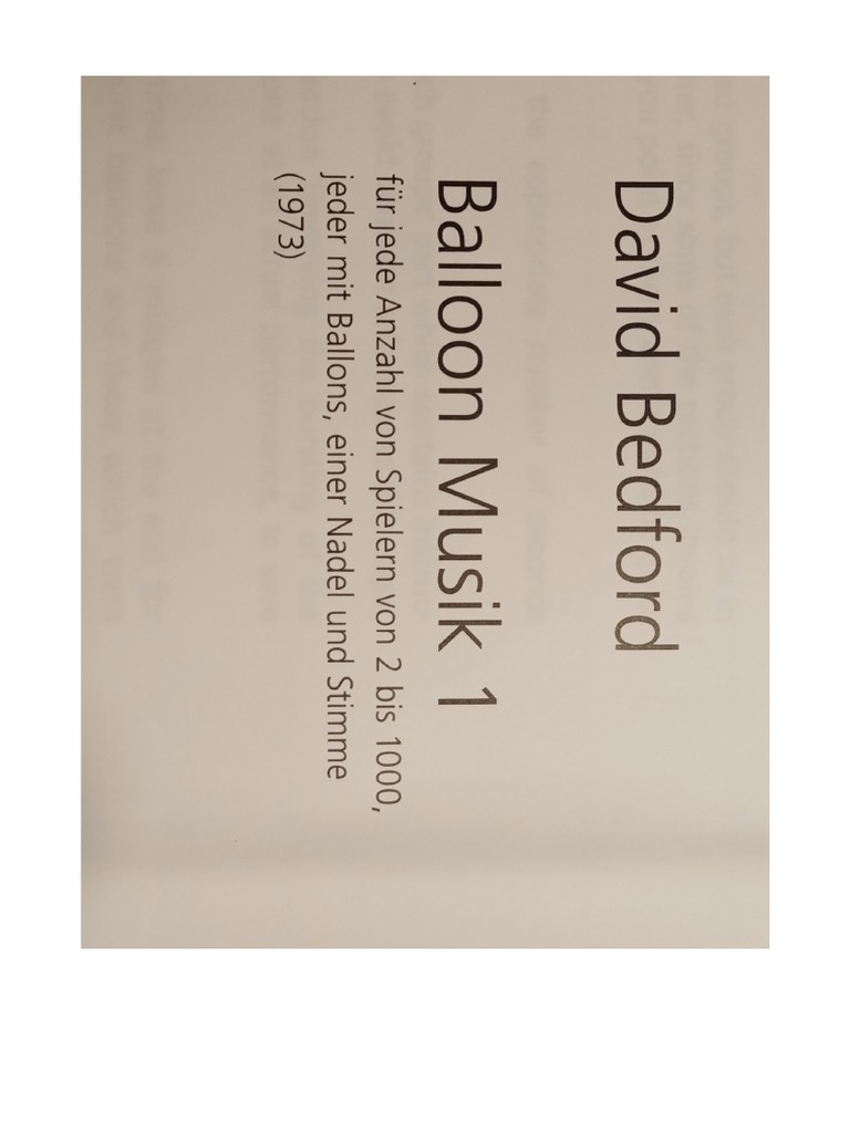 Bedford Balloon Musik 1 | PDF