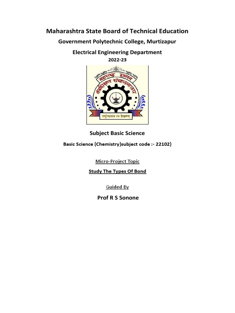 Chemistry Microproject 1 | PDF | Chemical Bond | Ion