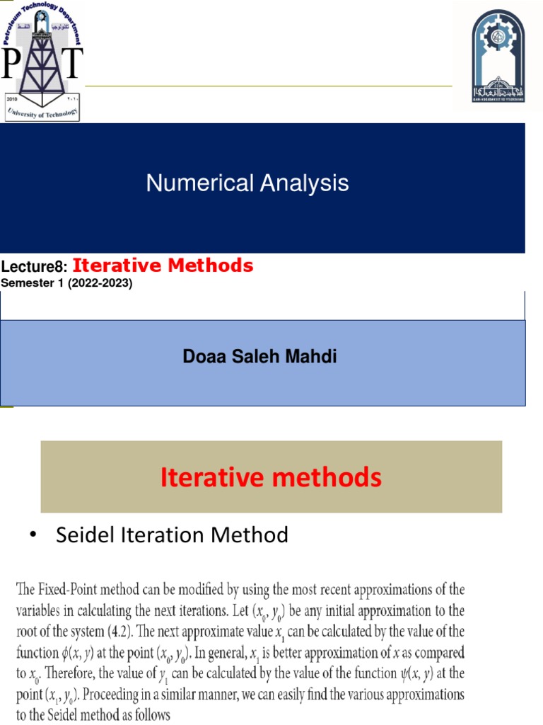 Lecture 8 Iterative Methods | PDF | Mathematics Of Computing | Applied Mathematics