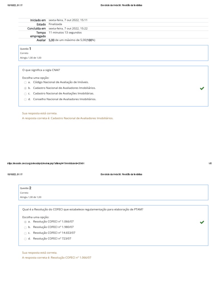Exercício Da Aula 06 - Revisão Da Tentativa | PDF | Carreira e Crescimento | Negócios