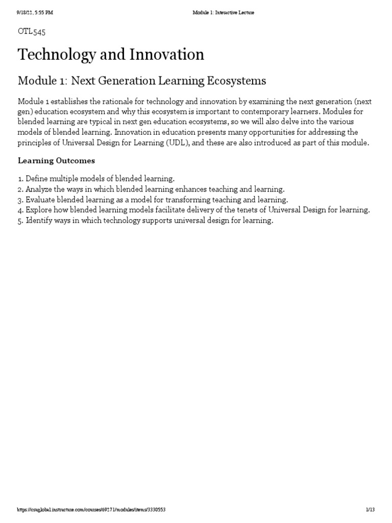 Module 1 - Interactive Lecture | PDF | Learning | Teachers