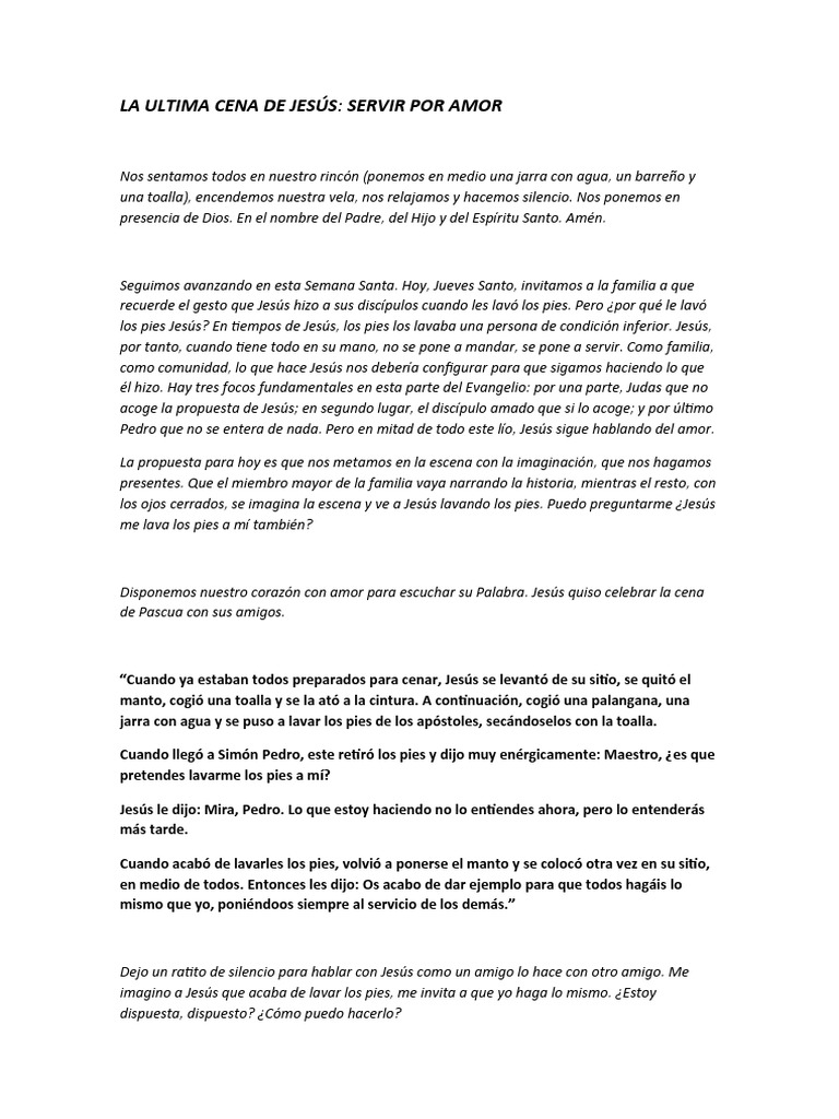La Ultima Cena de Jesús | PDF | Jesús | Última cena