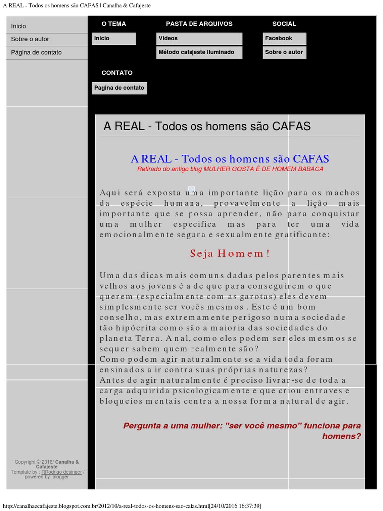 A REAL - Todos Os Homens São CAFAS Canalha Cafajeste | PDF
