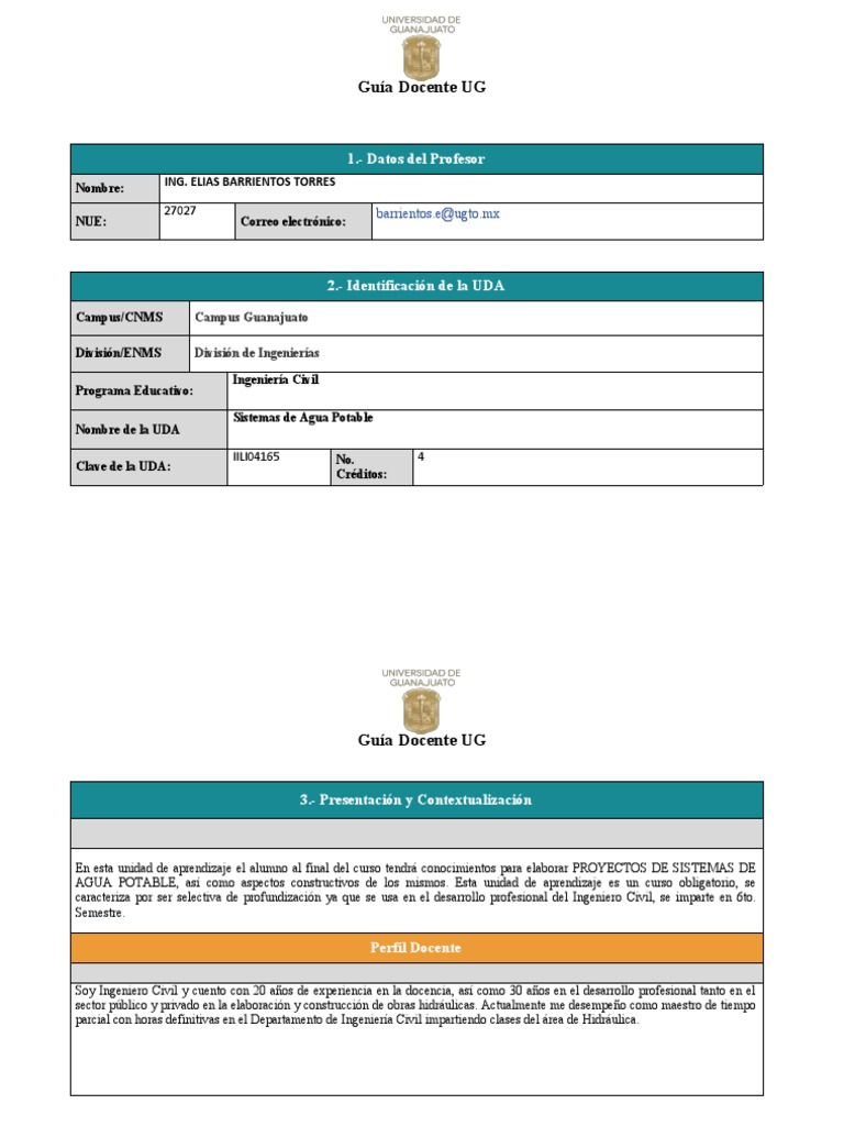 Proyectos de Sistemas de Agua Potable | PDF | Evaluación | Maestros