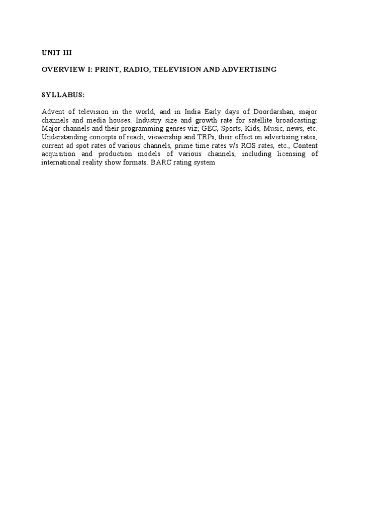 Unit 3 | PDF | Audience Measurement | Service Industries