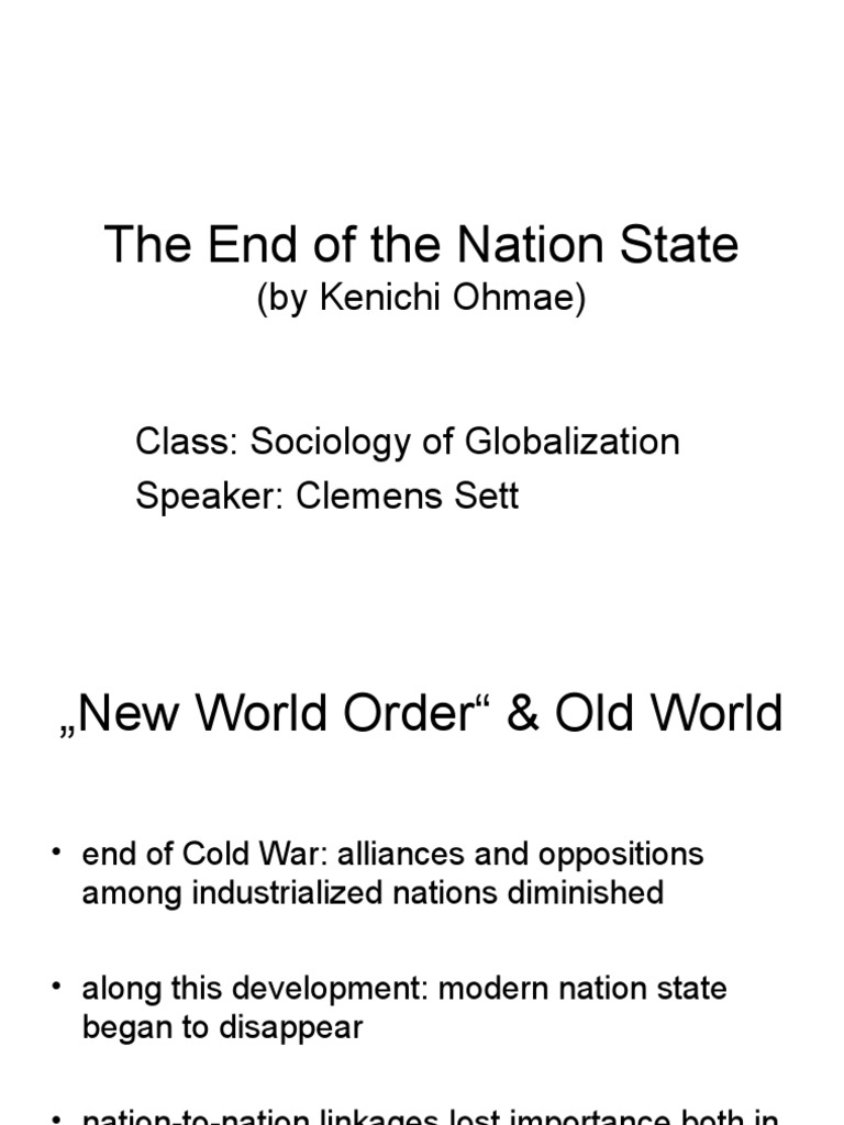 The End of Nation State - Kenichi Ohmae | PDF | Globalization | Economies