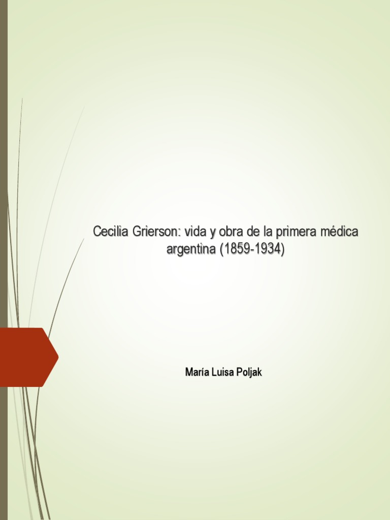 Cecilia Grierson - Vida y Obra-1 | PDF | Partería
