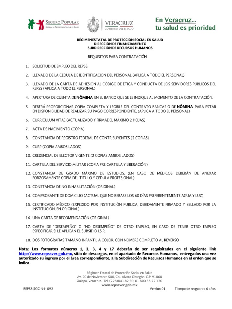 001 Requisitos Contratación | PDF