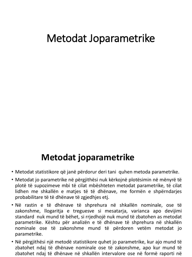 9 Metodat Joparametrike | PDF