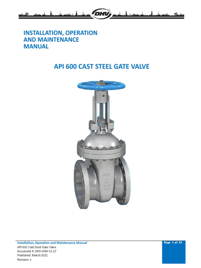 DHV API 600 Gate Valve | PDF | Valve | Pipe (Fluid Conveyance)