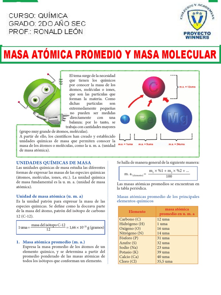 Masa-Atómica-Promedio-y-Masa-Molecular-Para-Segundo-Grado-de-Secundaria ...