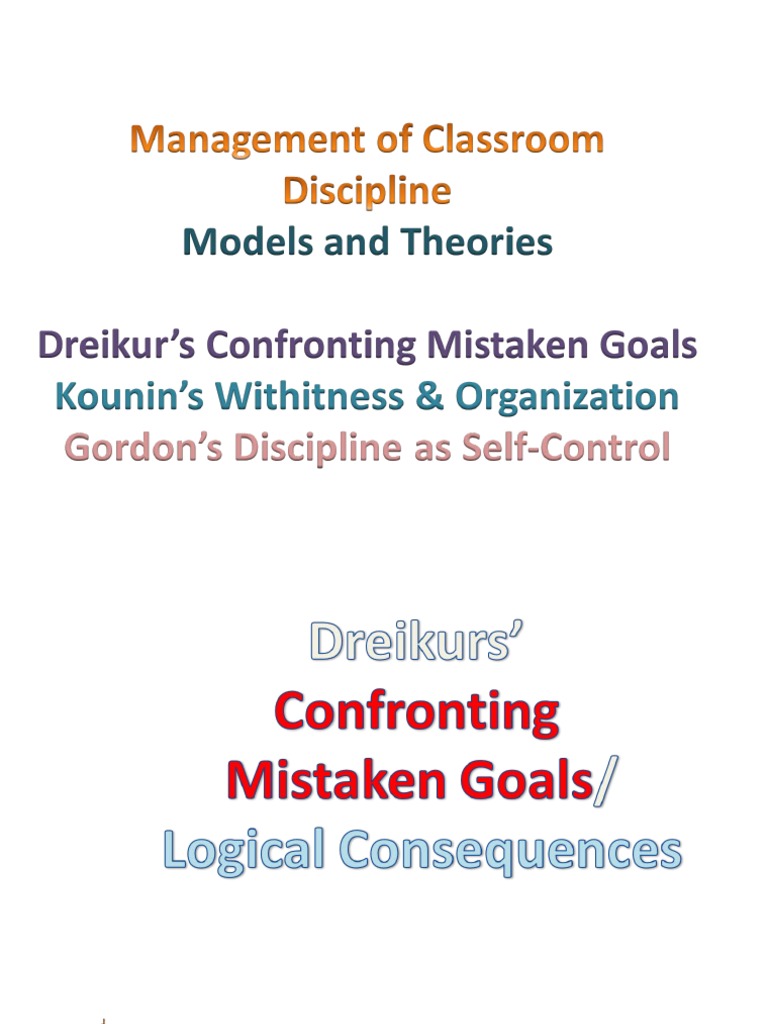 Lecture 5-6 Models of Discipline Dreikurs Aeria | PDF | Teachers ...