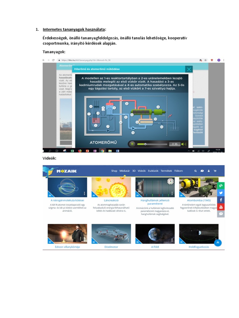 Internetes Tananyagok Használata | PDF