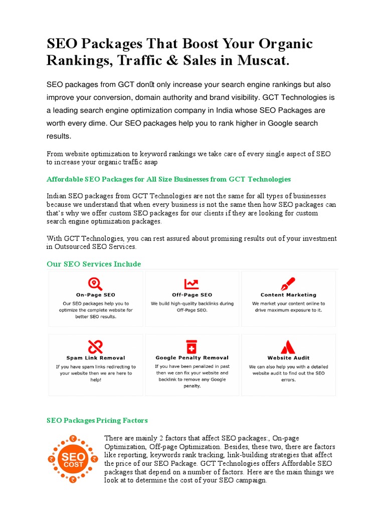 Seo Packages | PDF | Search Engine Optimization | Business