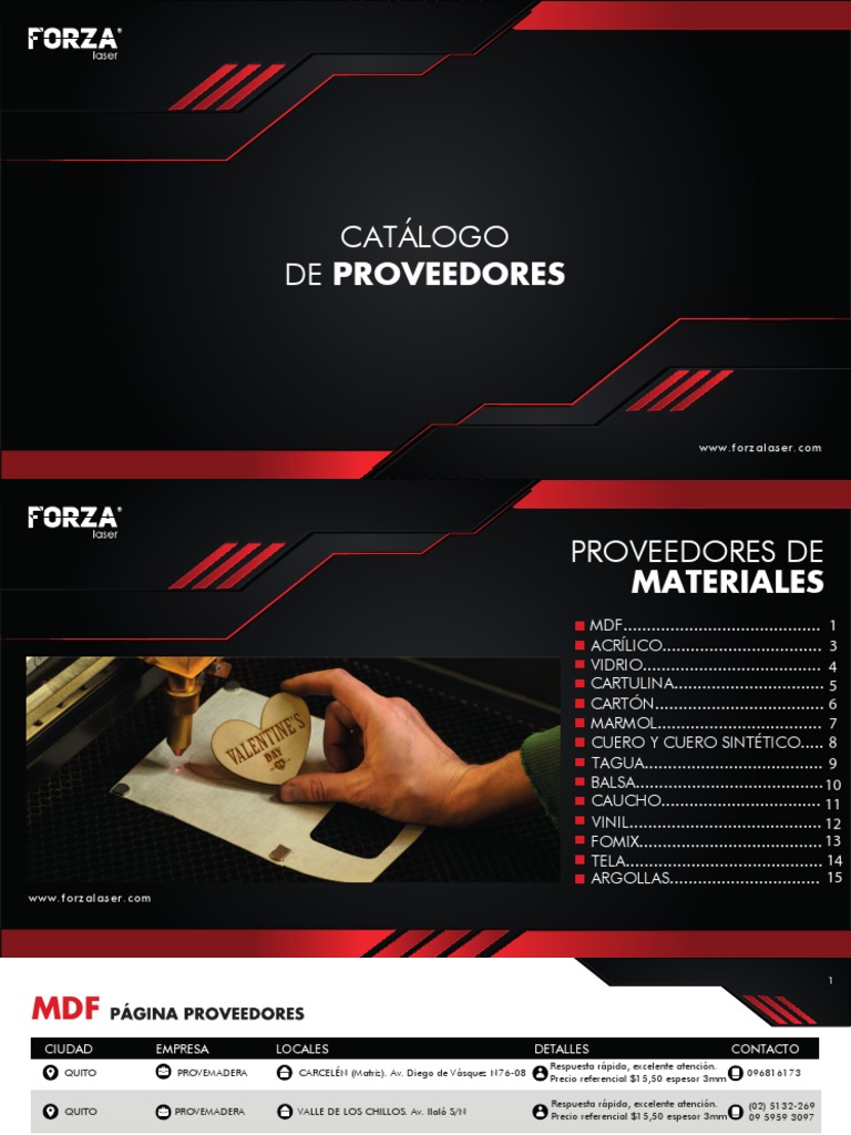 Catalogo de Proveedores Forza Laser 2 | PDF