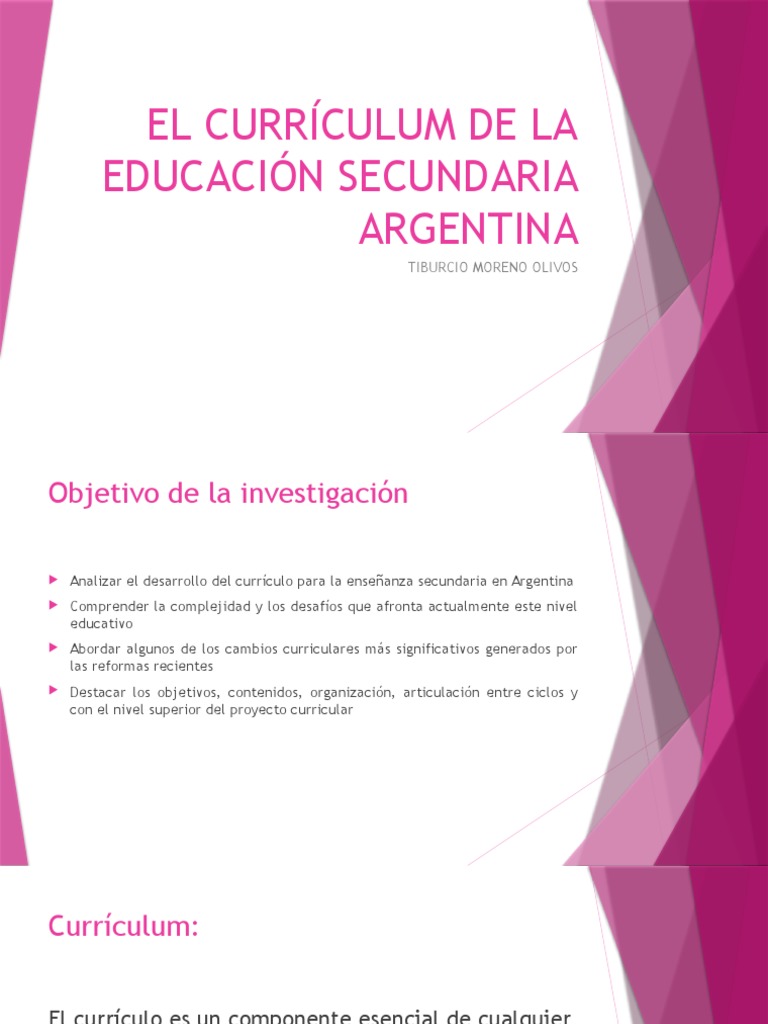 Currículo de Educación Secundaria en Argentina | PDF