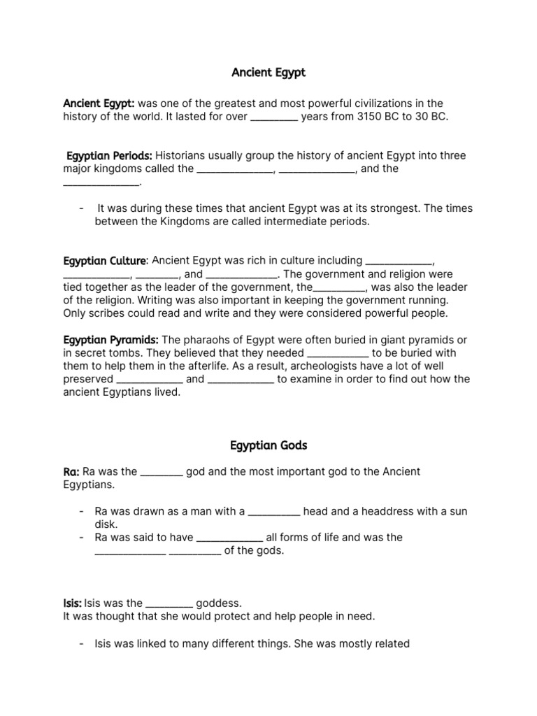 Print Guided Notes Lesson Plan | PDF | Osiris | Ancient Egypt