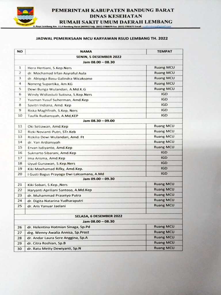 Jadwal Mcu PDF | PDF