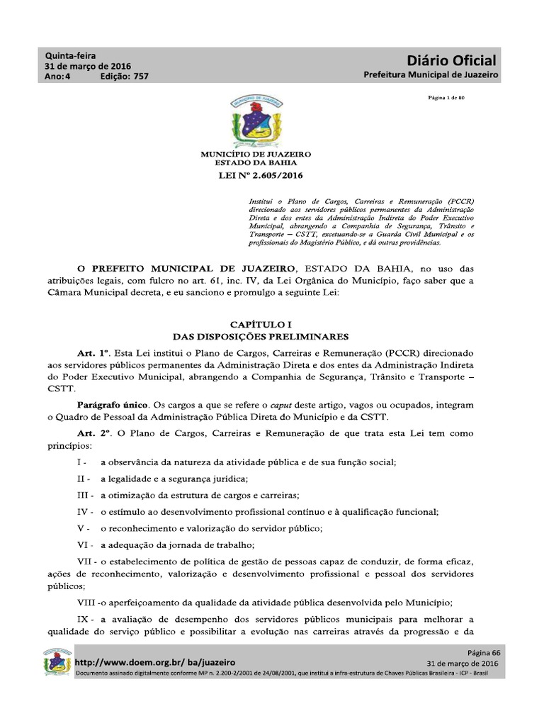 PCCR Juazeiro LEI - 26052016 | PDF