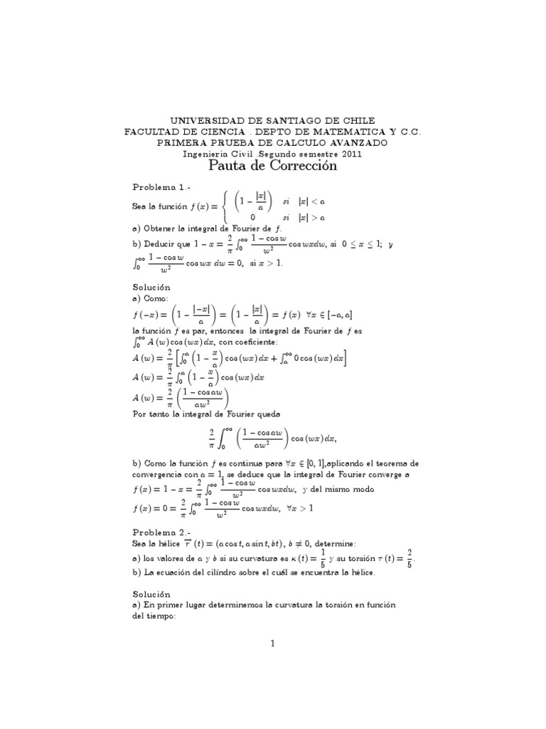PEP 1 - Cálculo Avanzado (2011-2) | PDF | Integral | Hélice