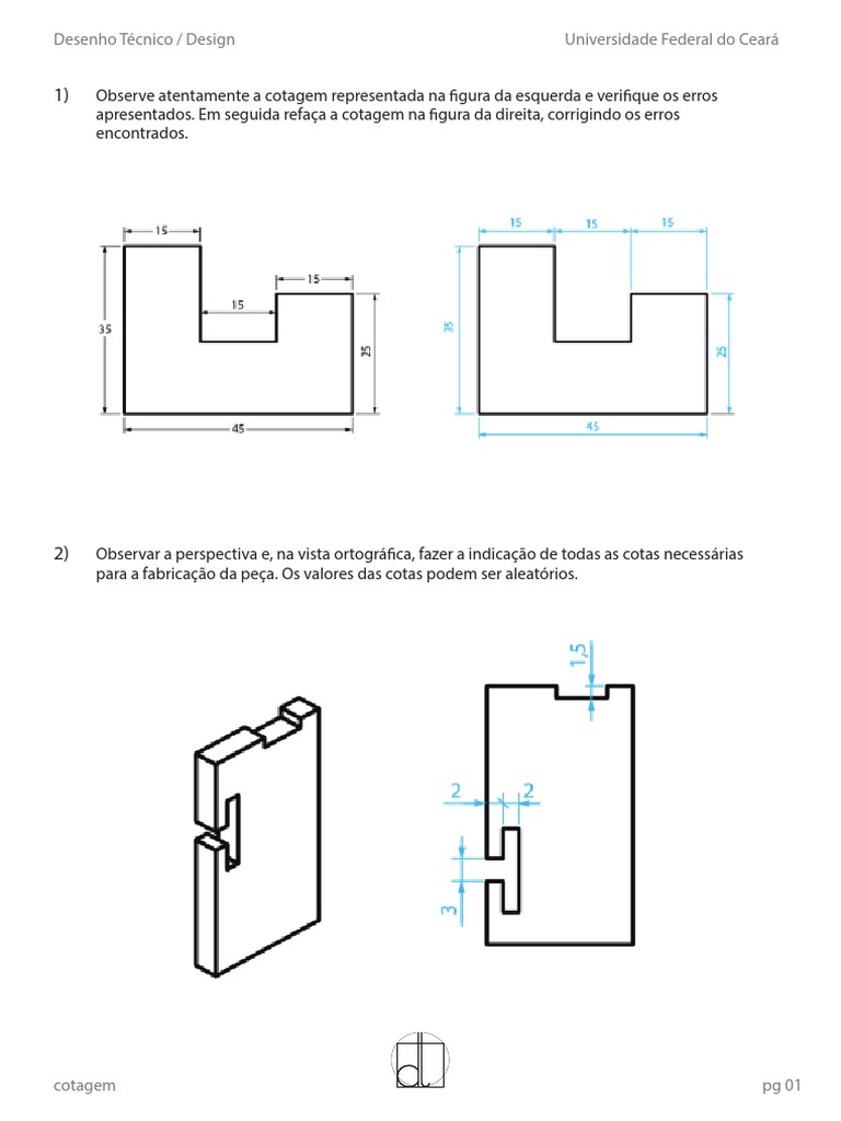 (Exercicio 05) Cotagem - GABARITO | PDF