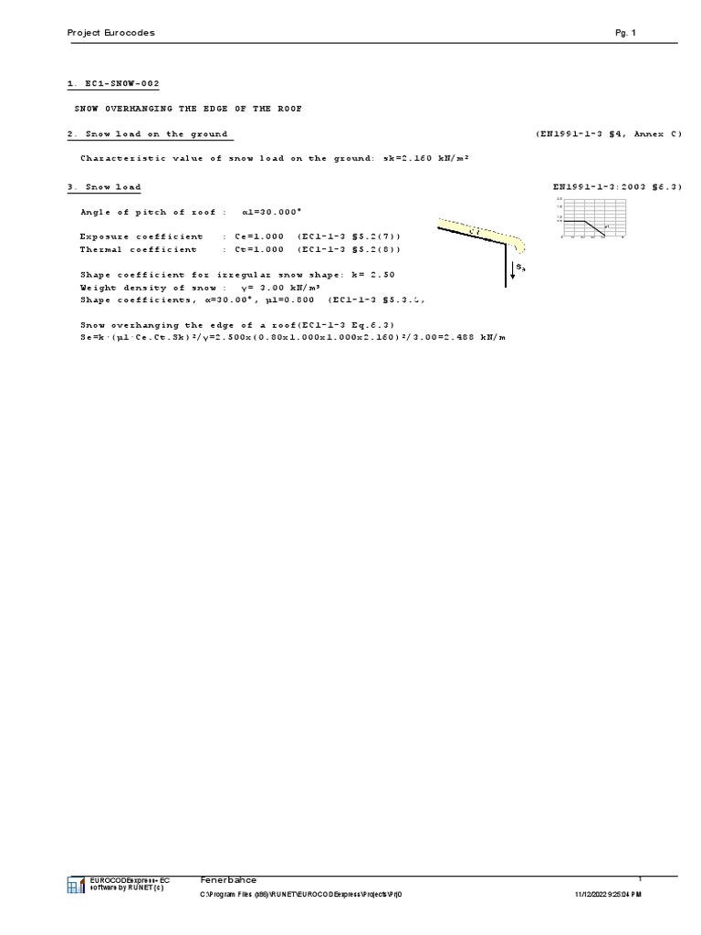 Calculating Snow Loads on Roofs Based on Eurocode Standards | PDF