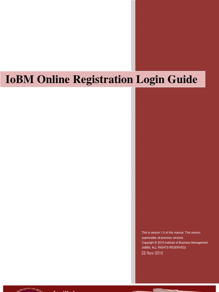 IoBM Online Registration Login Guide | PDF