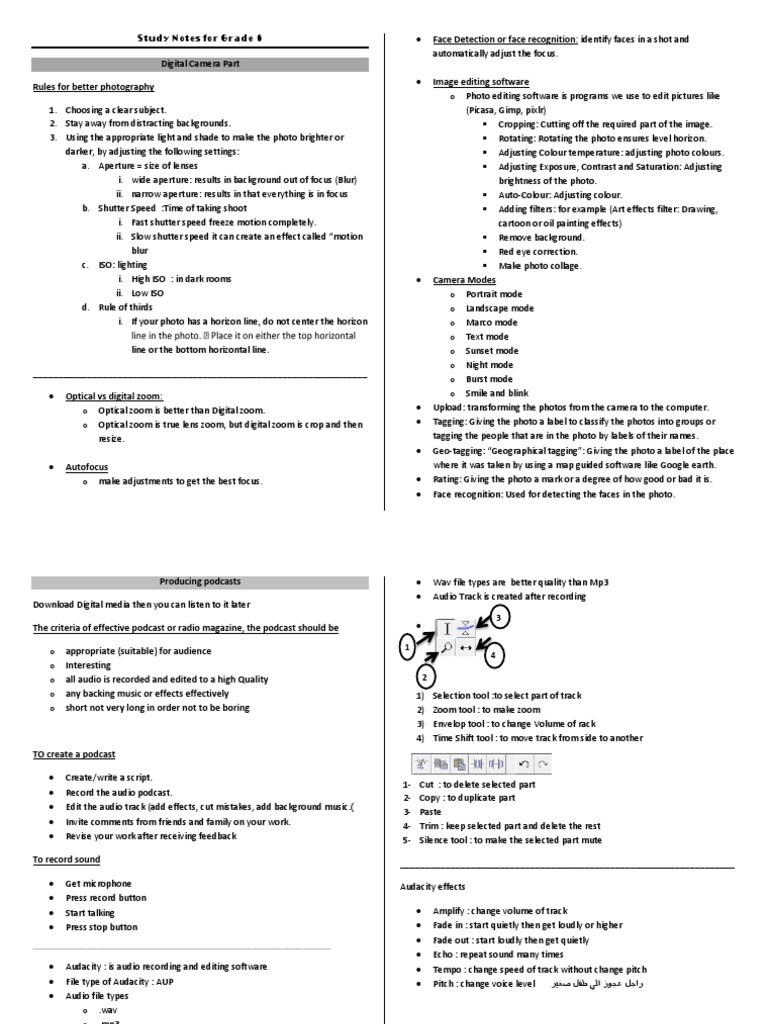 Study Notes For Grade 6 | PDF | Html | Robotics