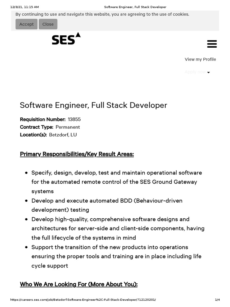 Software Engineer, Full Stack Developer | PDF | Software | Employment