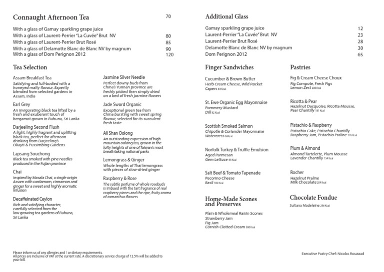 Luxury Afternoon Tea Menu | PDF | Tea | Foods