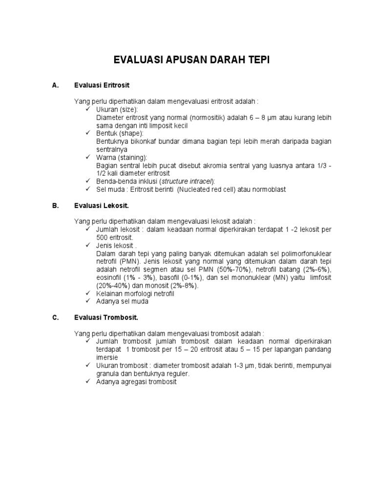 Morfologi dan Kelainan Eritrosit | PDF | Sains & Matematika
