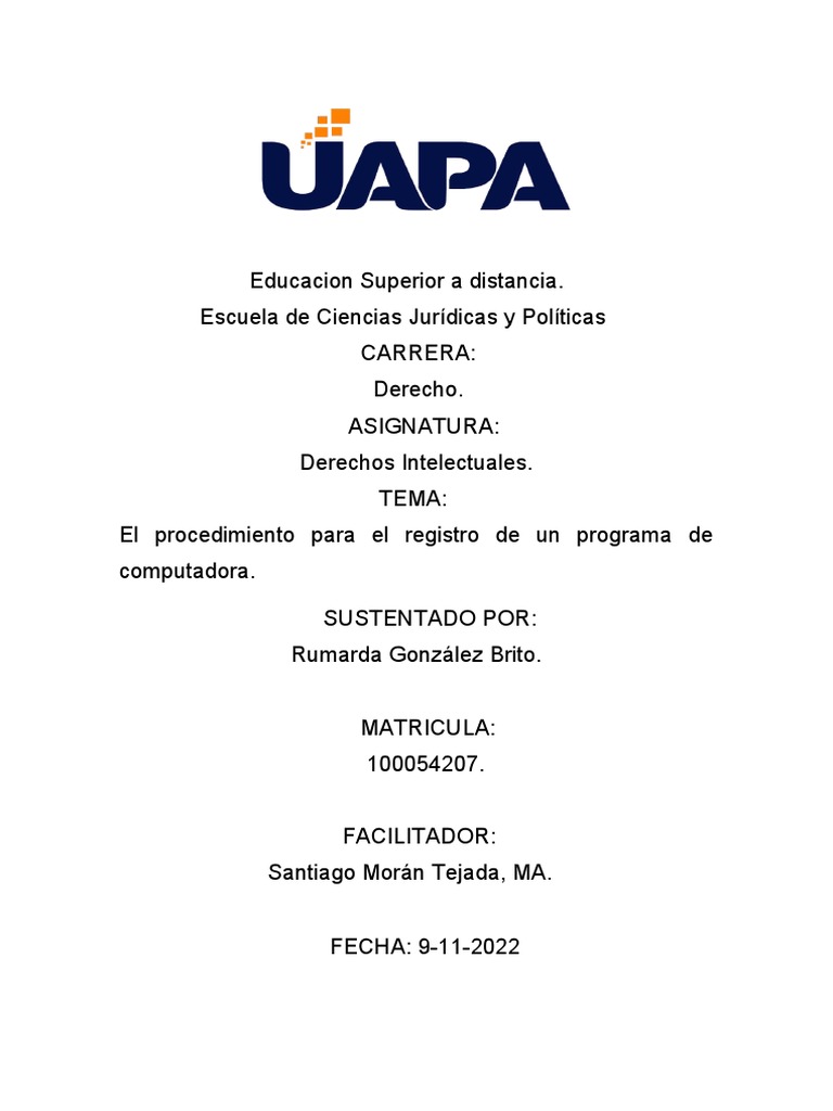 Tarea 4 de Derechos Intelectuales | PDF | Programa de computadora ... Tarea 4 de Derechos Intelectuales | PDF | Programa de computadora ...