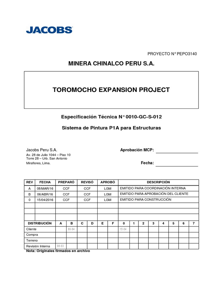 Toromocho Expansion Project: Minera Chinalco Peru S.A | PDF | Pinturas ...