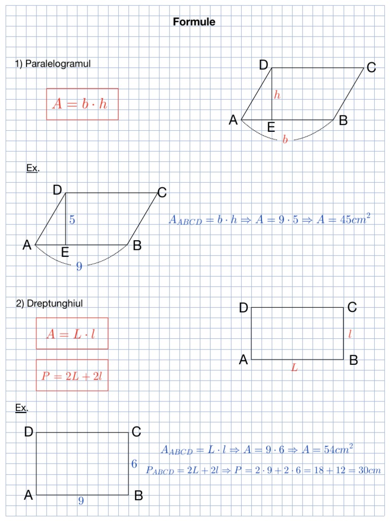 Geometric Area Formulas | PDF | Teaching Methods & Materials