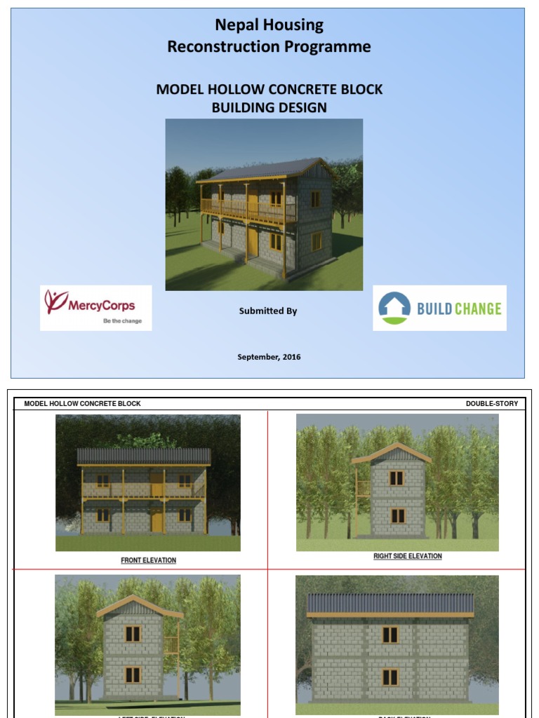 Hollow Block House Design in Nepal | PDF | Concrete | Masonry