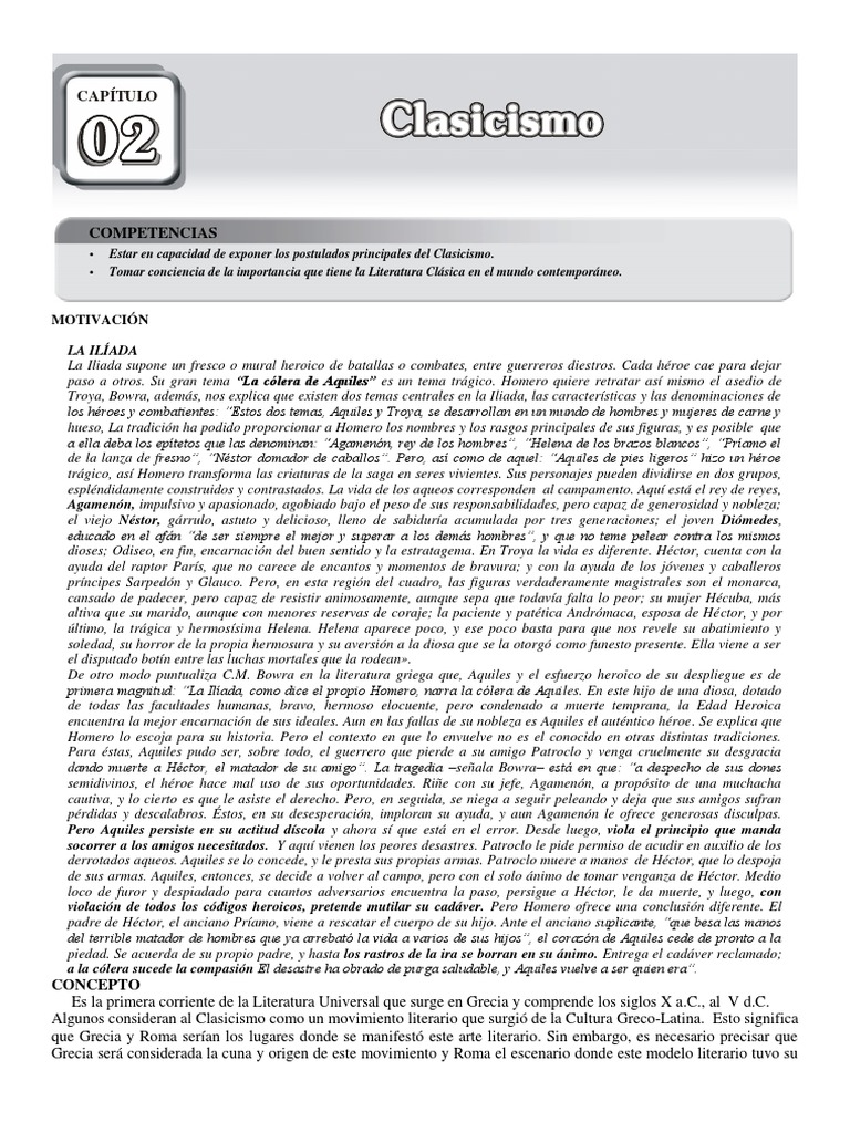 Clasicismo | PDF | Odiseo | Aquiles