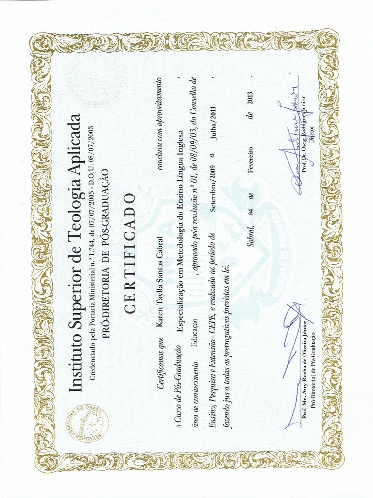 CERTIFICADO PÓS | PDF