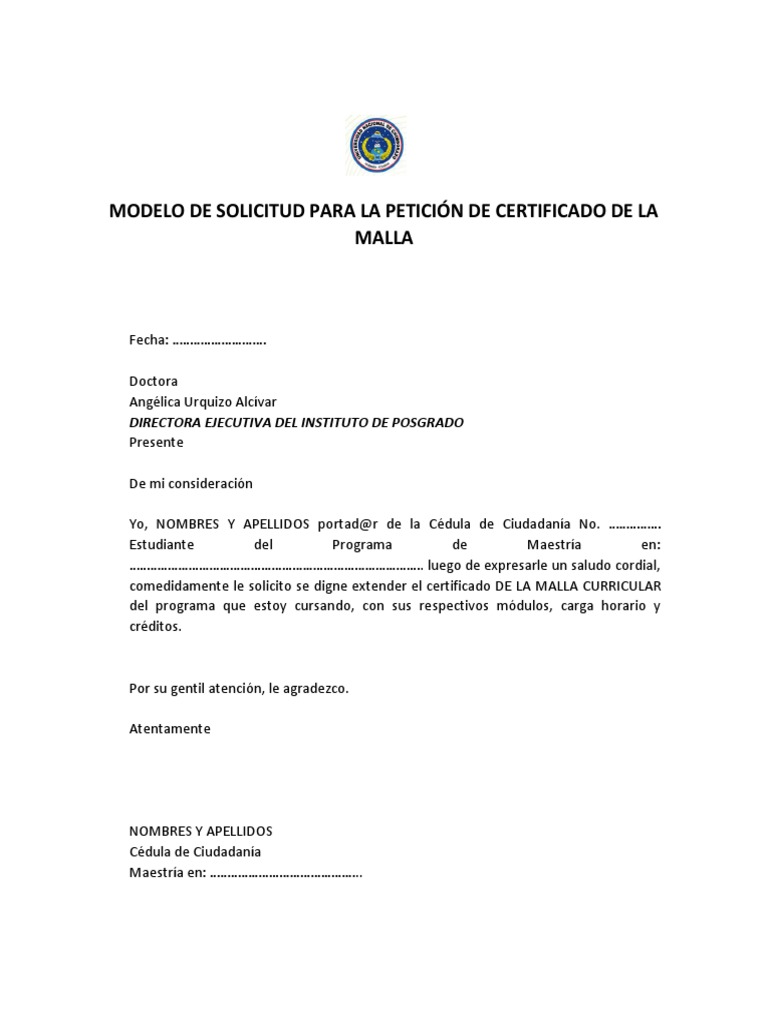 Modelos de Solicitud | PDF