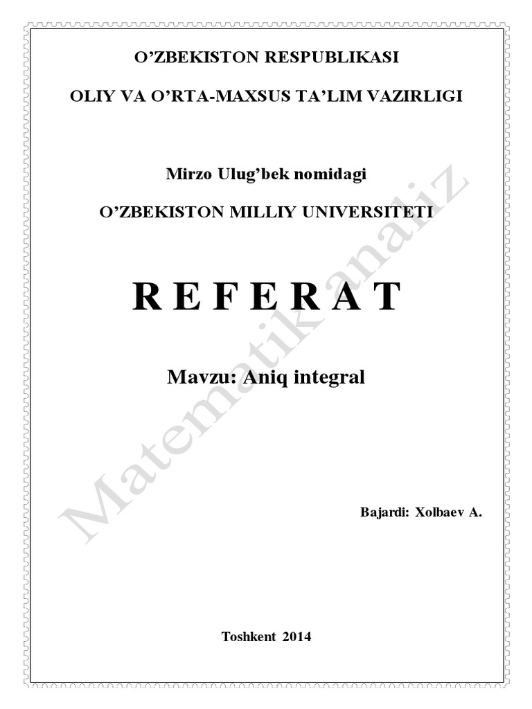 Aniq Integral | PDF