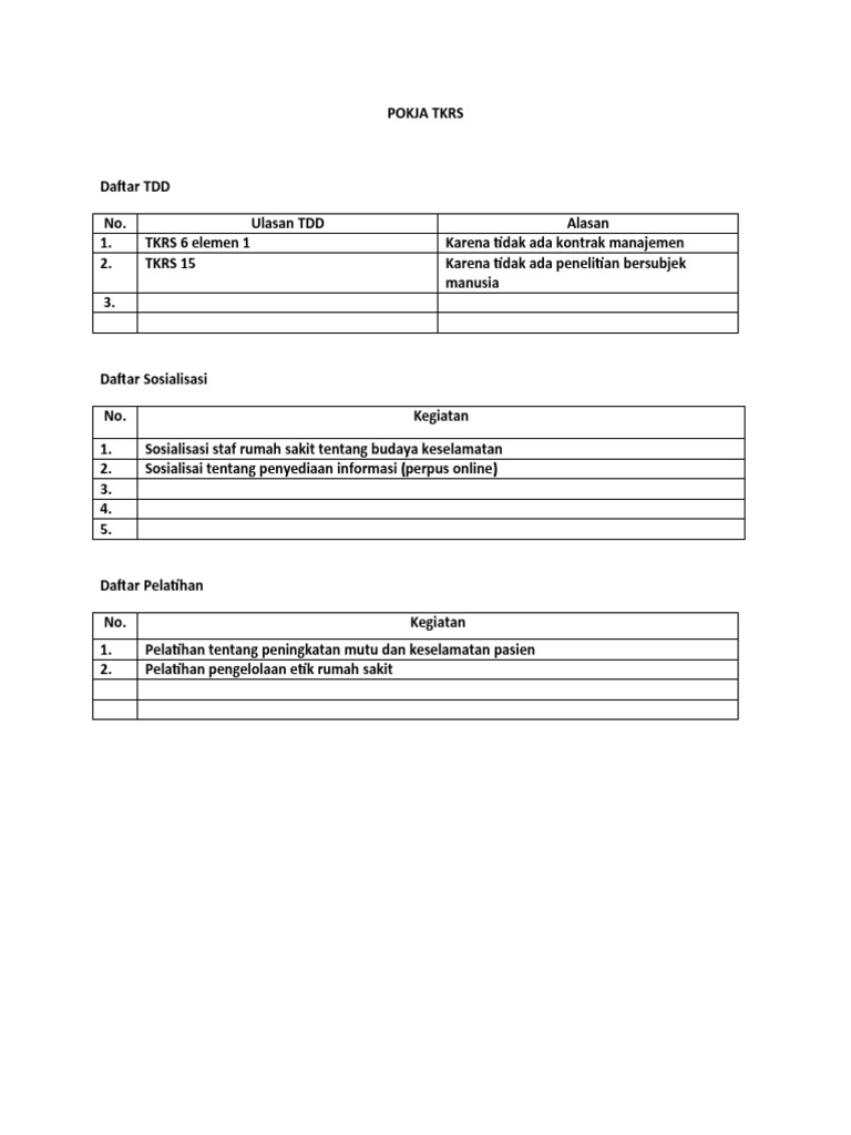 Pokja TKRS | PDF
