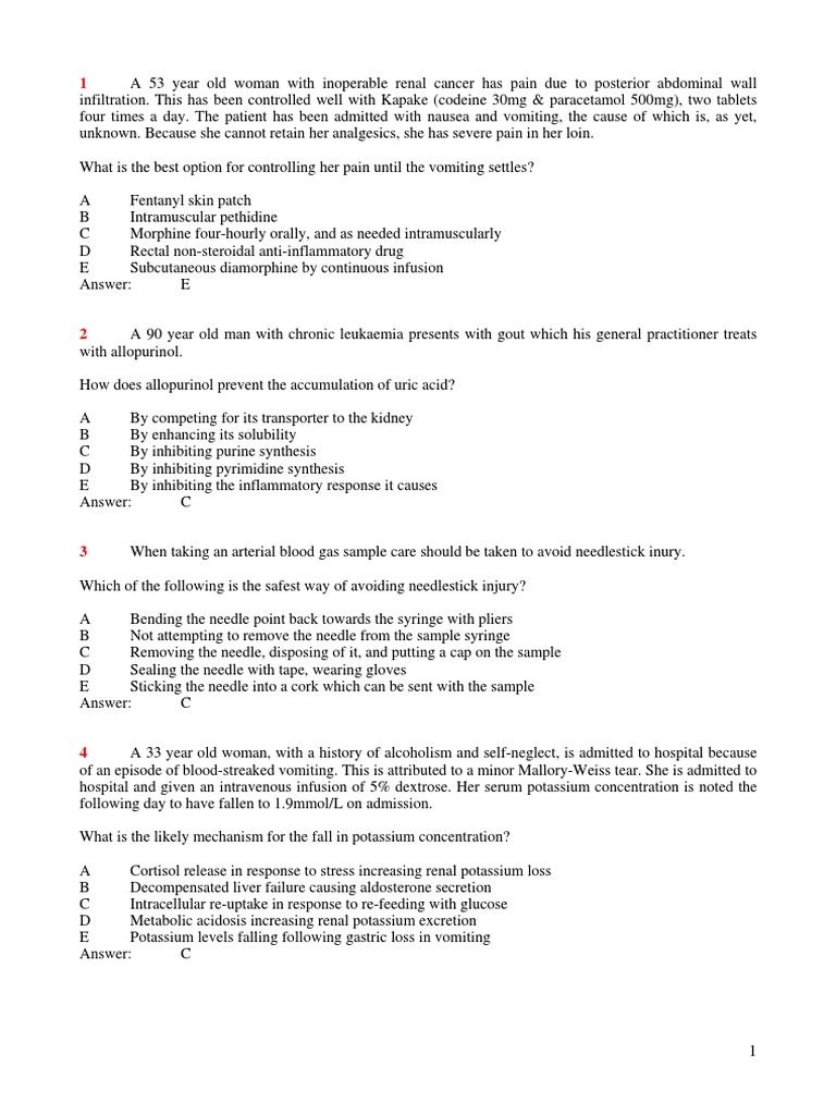 50 Sample Progress Test Q&A | PDF | Genetic Disorder | Causes Of Death