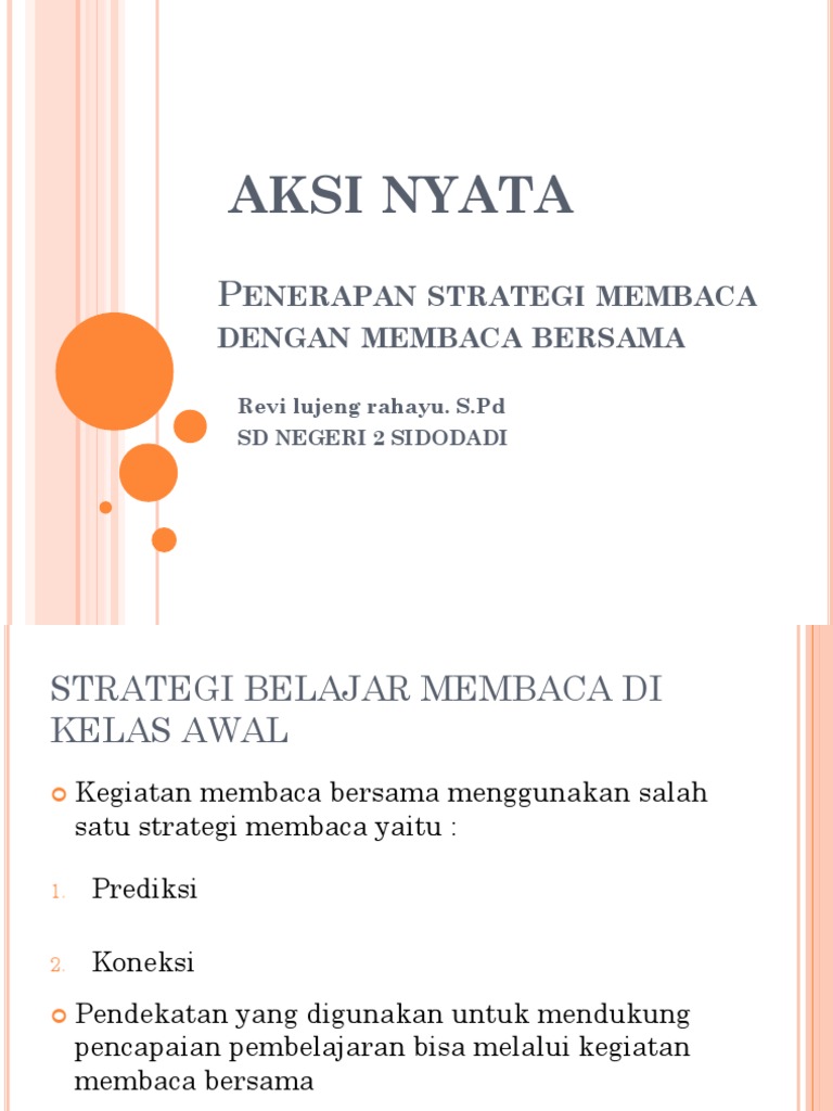 Penerapan Strategi Membaca Dengan Membaca Bersama | PDF