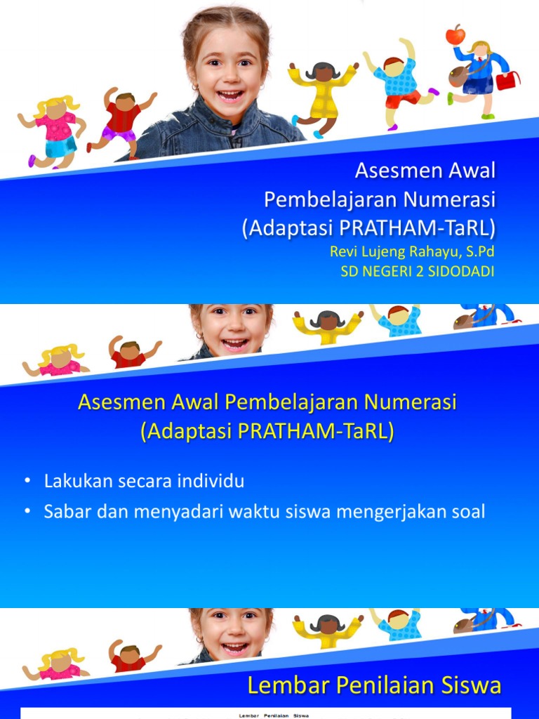 Asesmen Awal Numerasi PRATHAM-TaRL | PDF