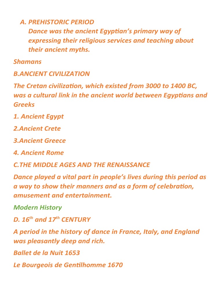 Dance - Prehistoric | PDF