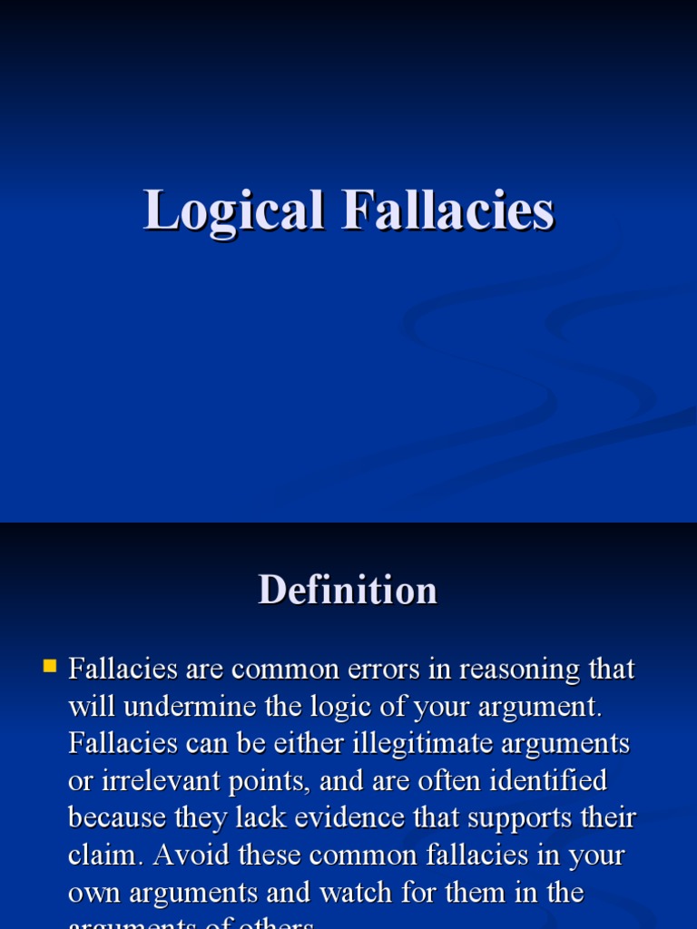Logical Fallacies - PPT 1 | Download Free PDF | Fallacy | Argument