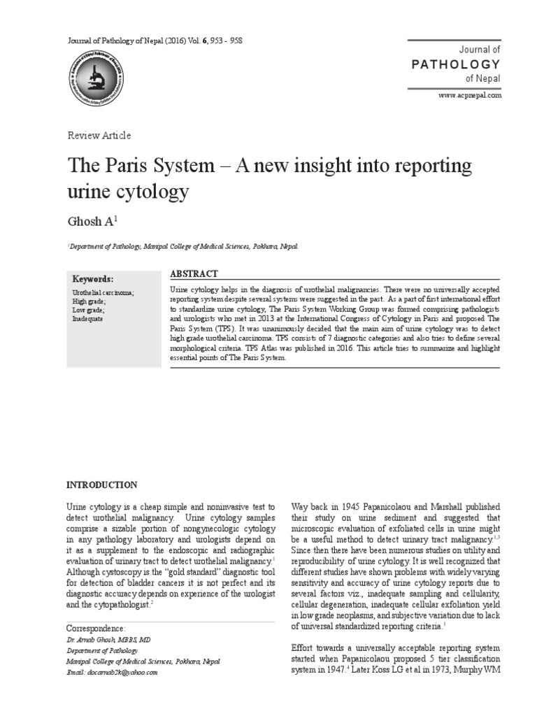 The Paris System – A new insight into reporting | PDF | Carcinoma ...