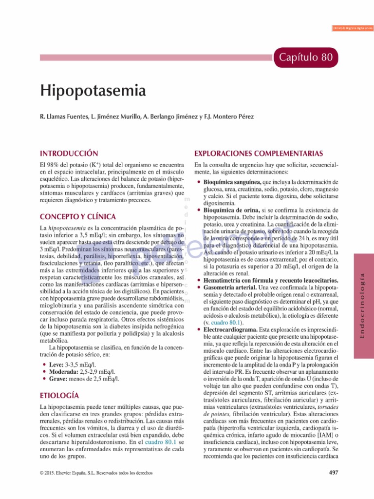 Hipopotasemia | PDF | Potasio | Química