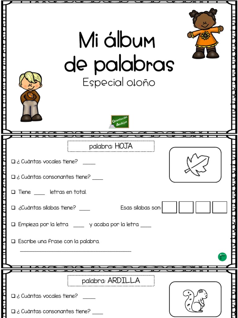 album-de-palabras-otono | PDF | Sílaba | Vocal