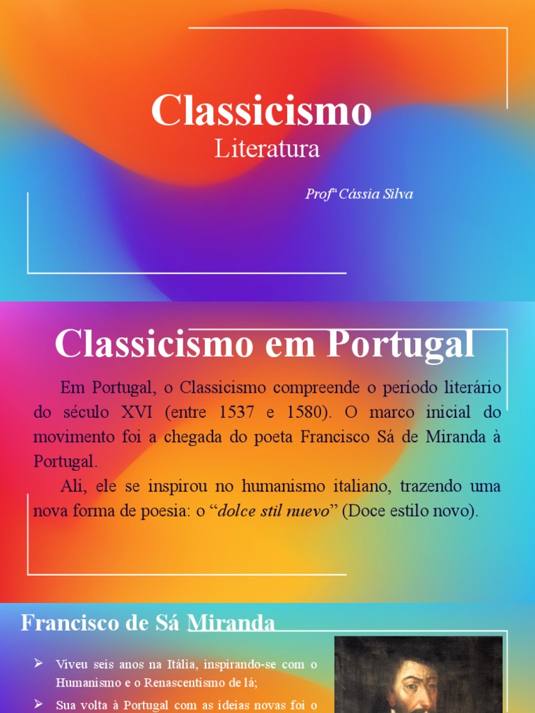 Literatura - Classicismo Parte 2 | PDF | Classicismo | Sonetos