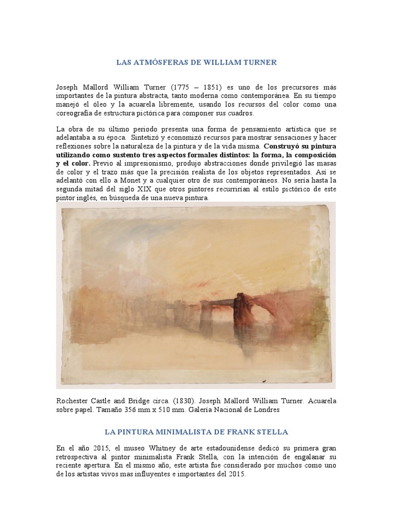 Las Atmósferas de William Turner | PDF | Pinturas | Pastel